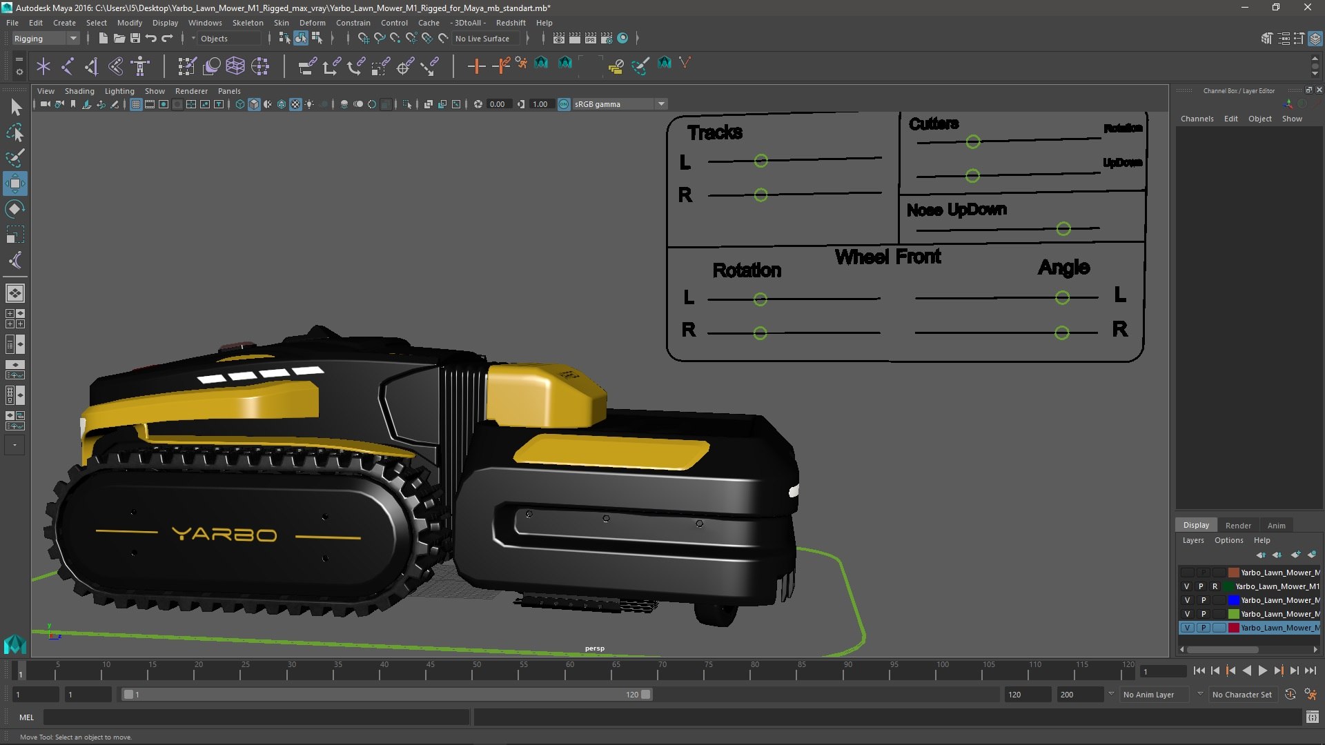 3D Model Yarbo Lawn Mower M1 Rigged For Maya - TurboSquid 2191816