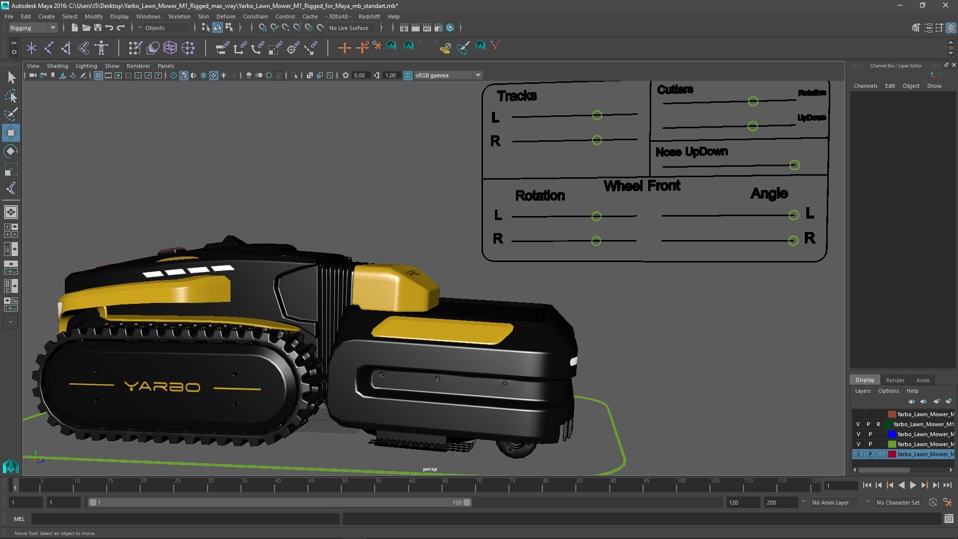 3D Model Yarbo Lawn Mower M1 Rigged For Maya - TurboSquid 2191816