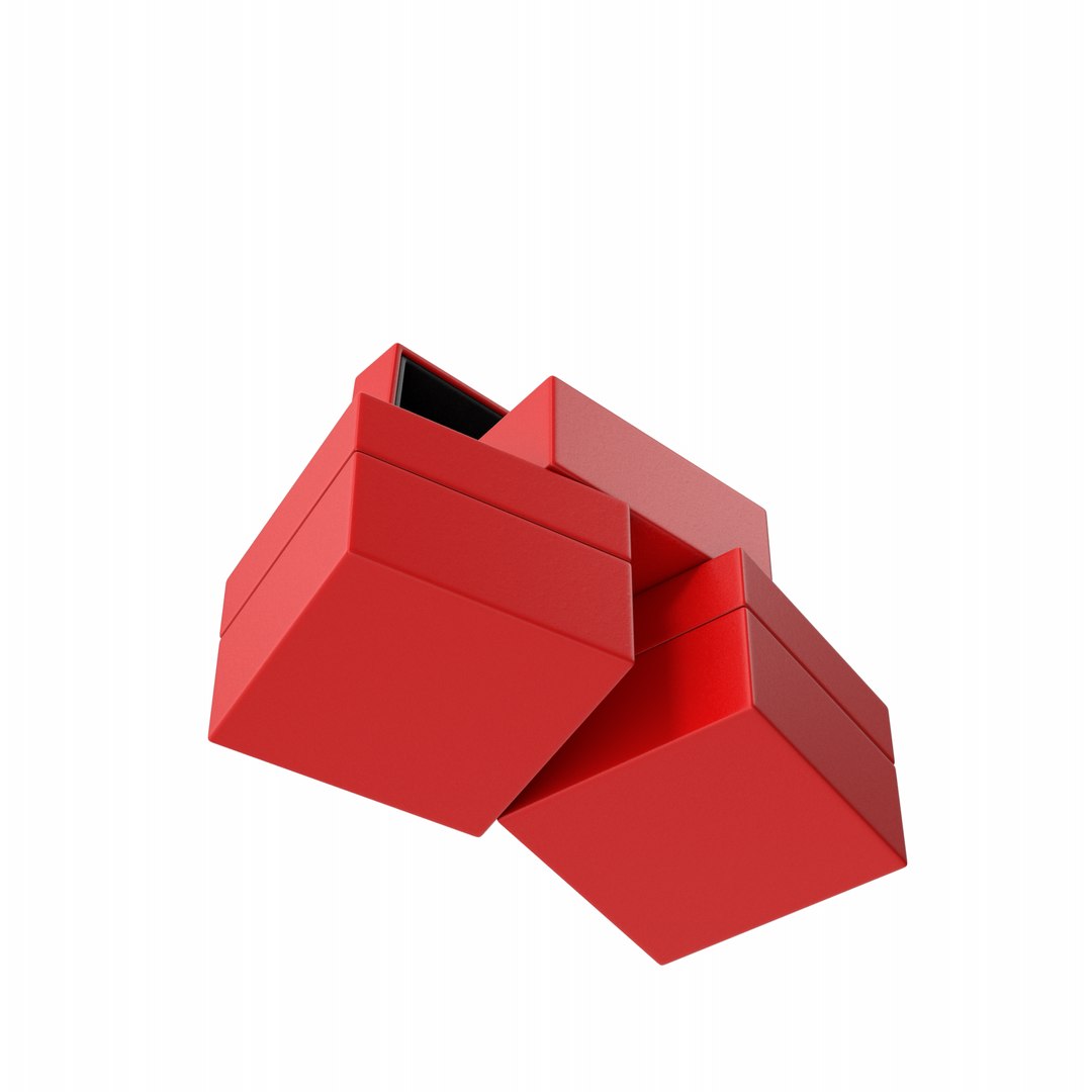 3D Red Ring Boxes - TurboSquid 2097417