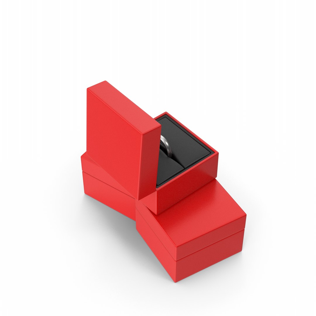 3D Red Ring Boxes - TurboSquid 2097417