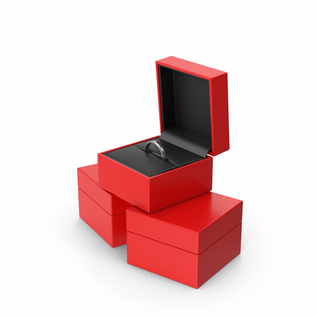 3D Red Ring Boxes - TurboSquid 2097417