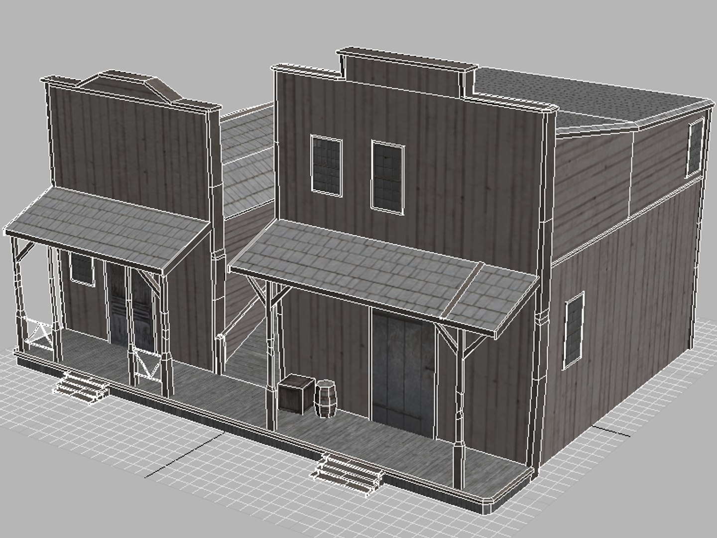 3d Model Western Buildings