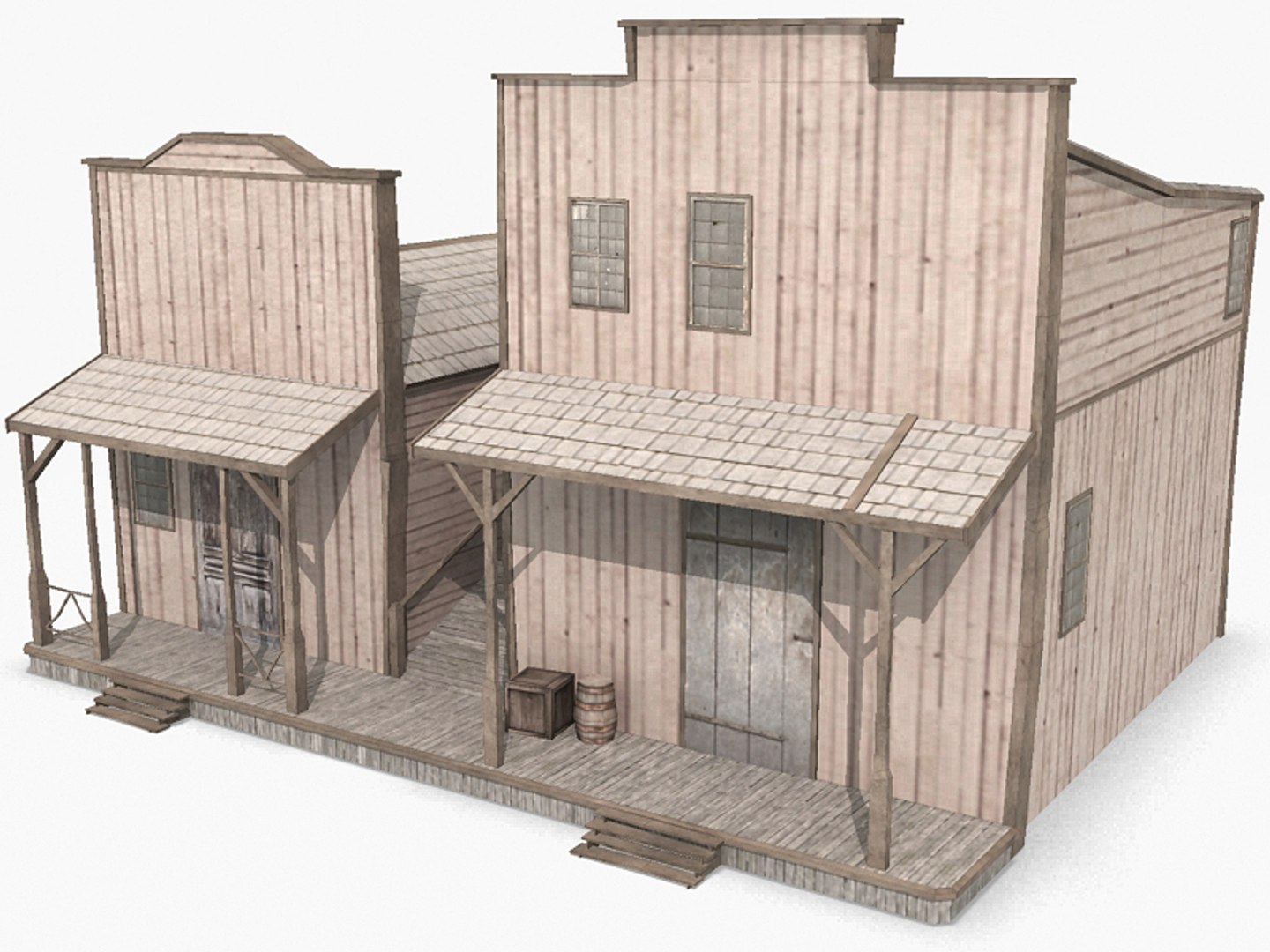 3d Model Western Buildings
