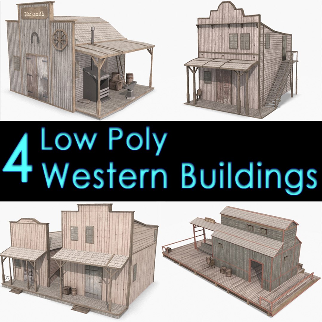 3d Model Western Buildings