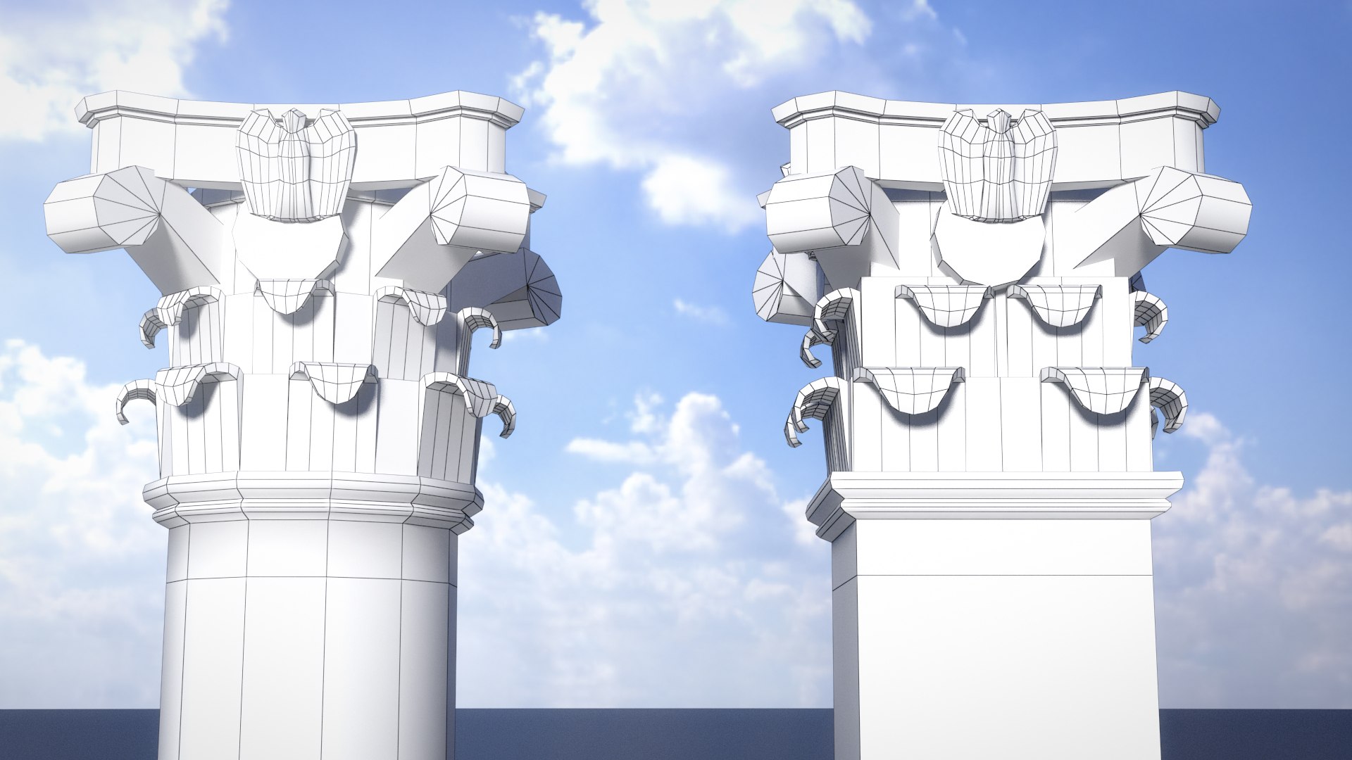 3D Roman Pillars Model - TurboSquid 2342460