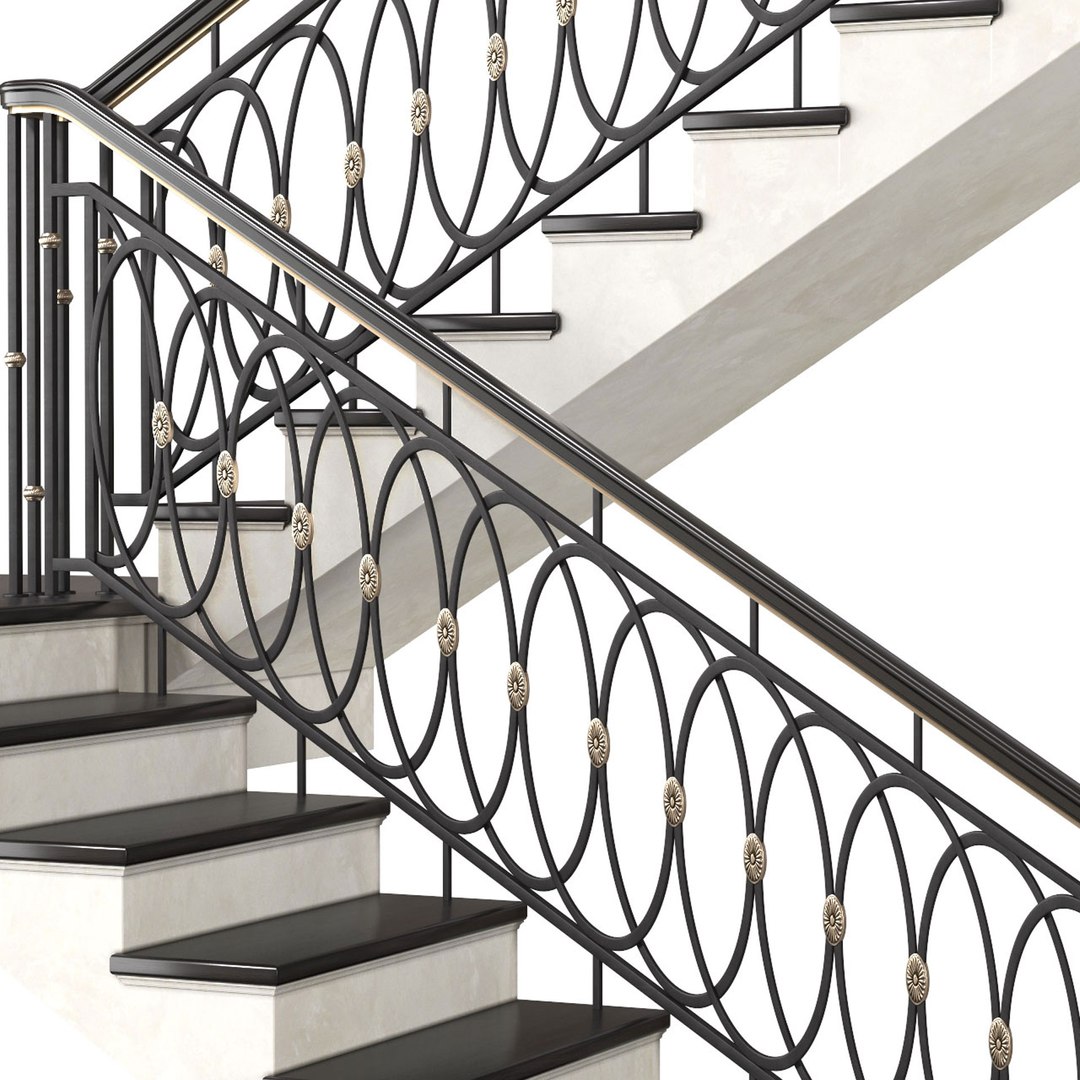 Modern Interior Stair Art Deco 3D Model - TurboSquid 1918326