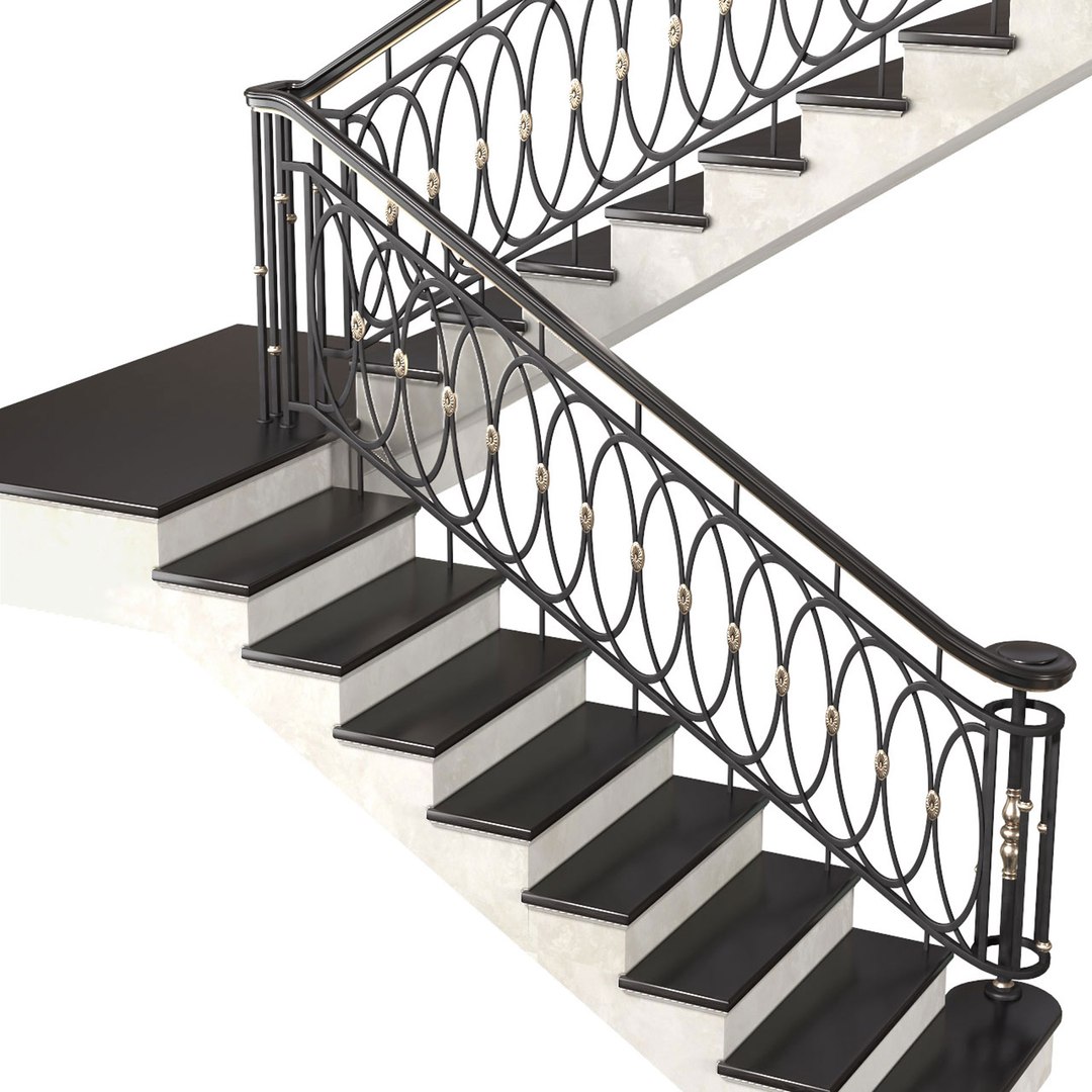 Modern Interior Stair Art Deco 3D Model - TurboSquid 1918326