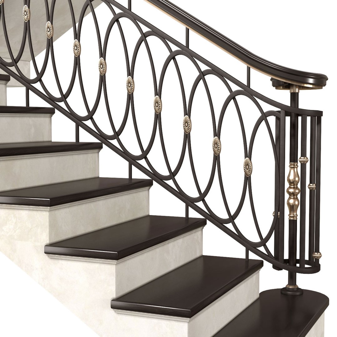 Modern Interior Stair Art Deco 3D Model - TurboSquid 1918326