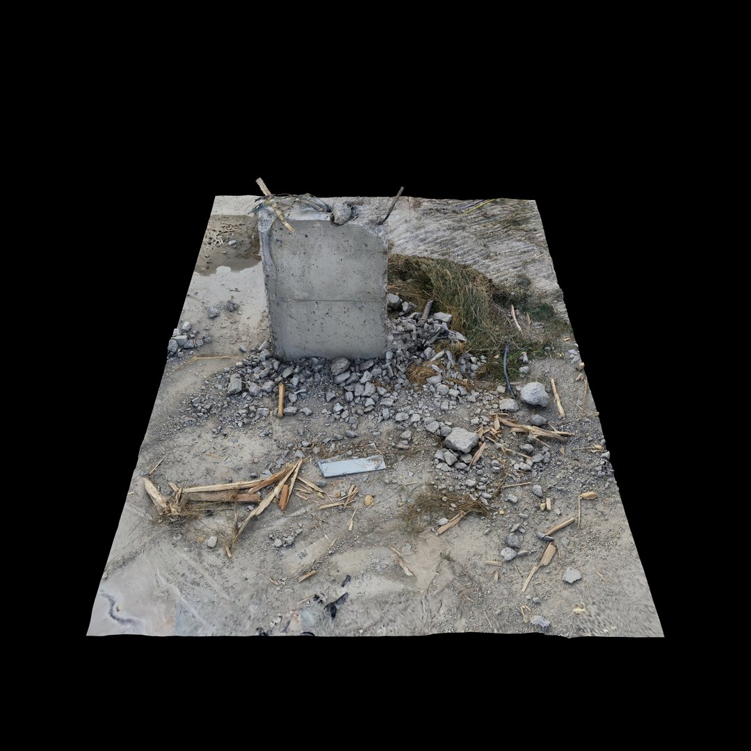 Gravel Wall 01 - 3D Photogrammetry Model Scan Of Concrete Ground And ...