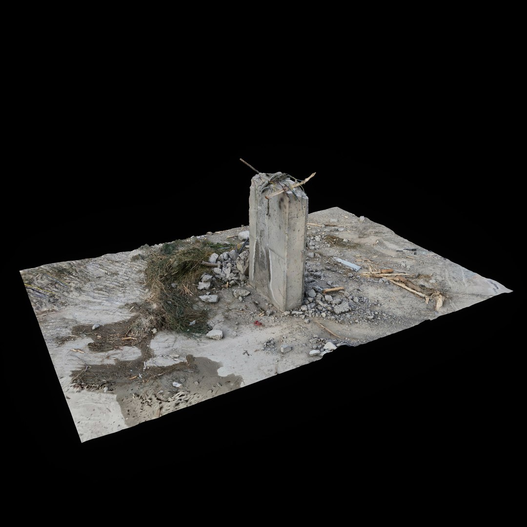 Gravel Wall 01 - 3D Photogrammetry Model Scan Of Concrete Ground And ...