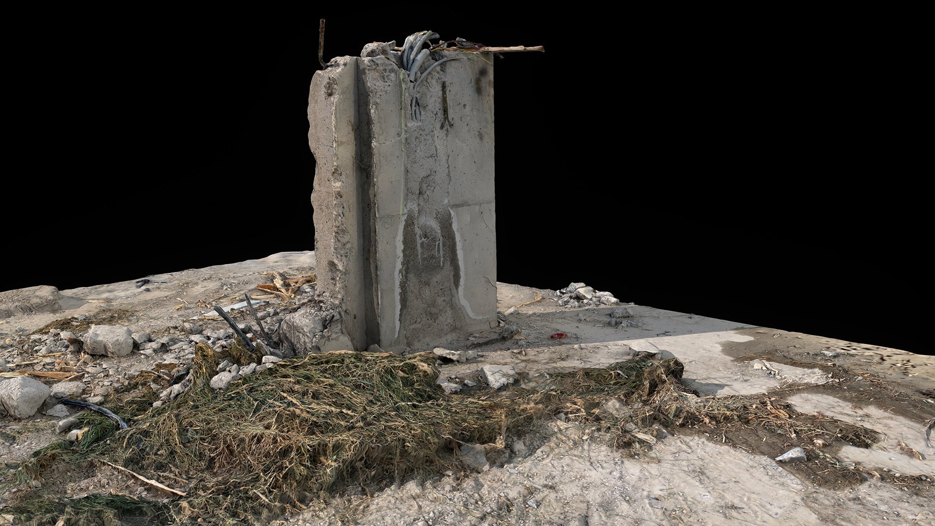 Gravel Wall 01 - 3D Photogrammetry Model Scan Of Concrete Ground And ...