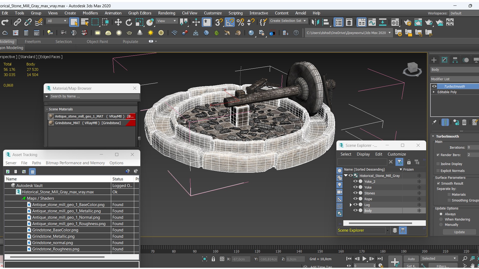 Historical Stone Mill Gray 3D Model - TurboSquid 2325217