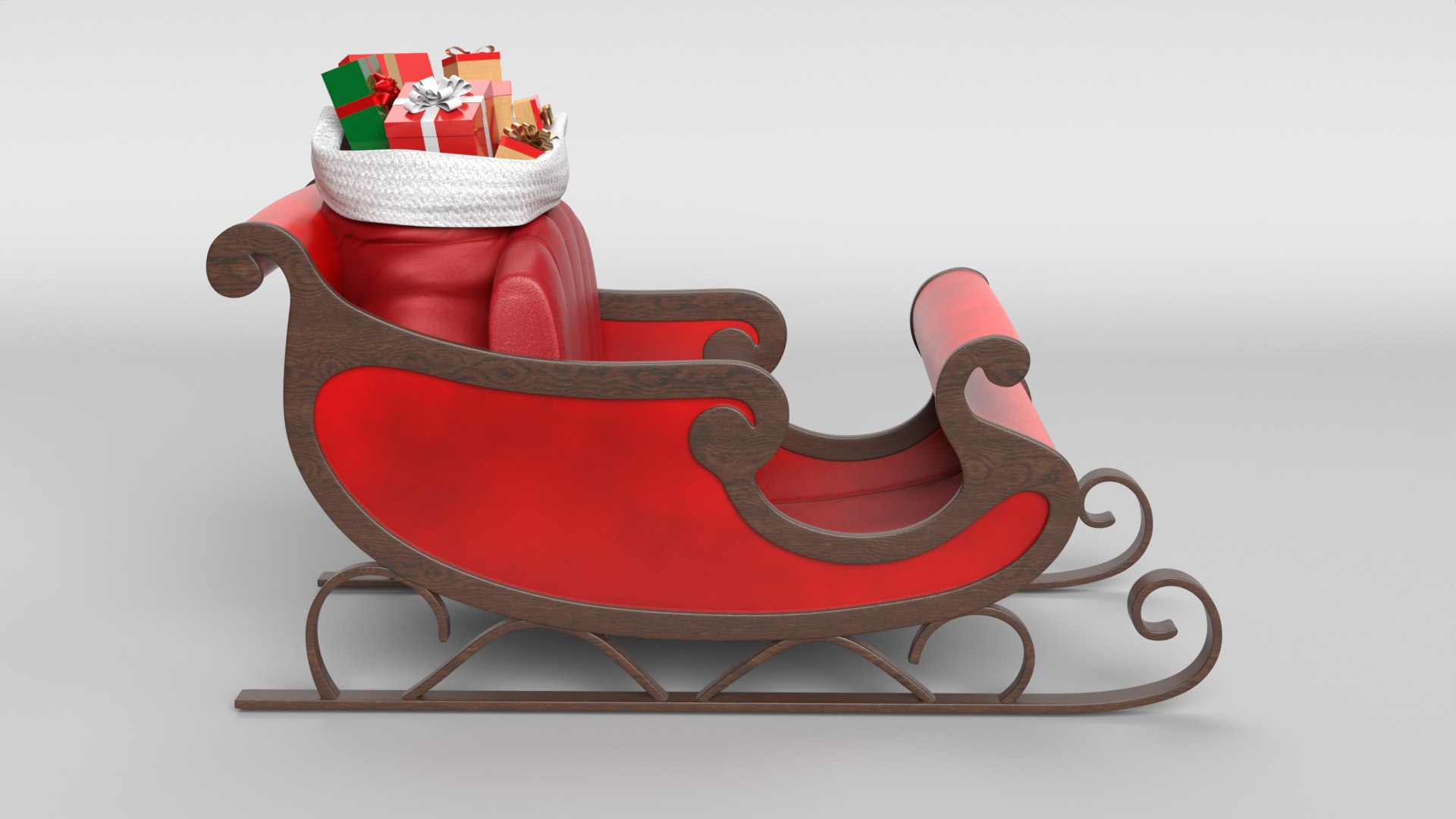 3D Santa Sleigh 3 Model - TurboSquid 2136401
