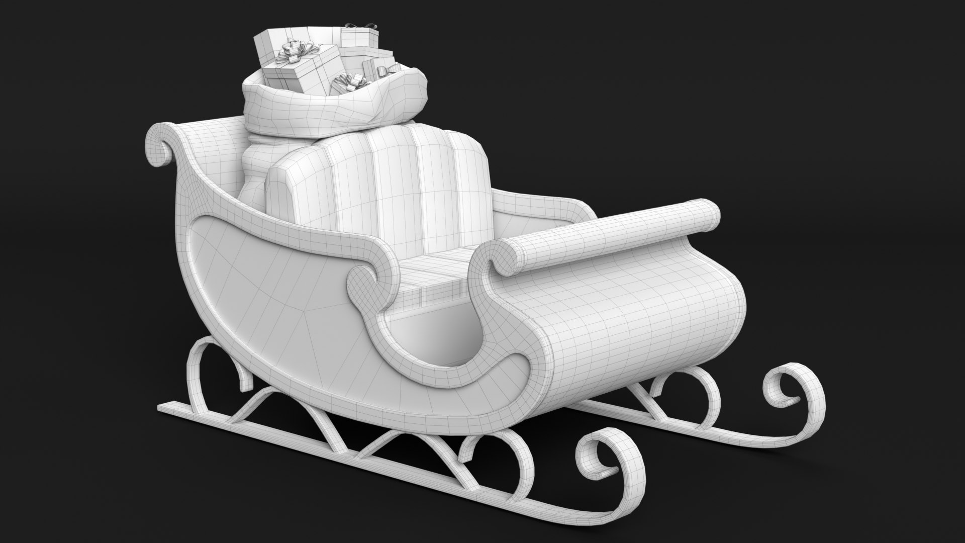 3D Santa Sleigh 3 Model - TurboSquid 2136401