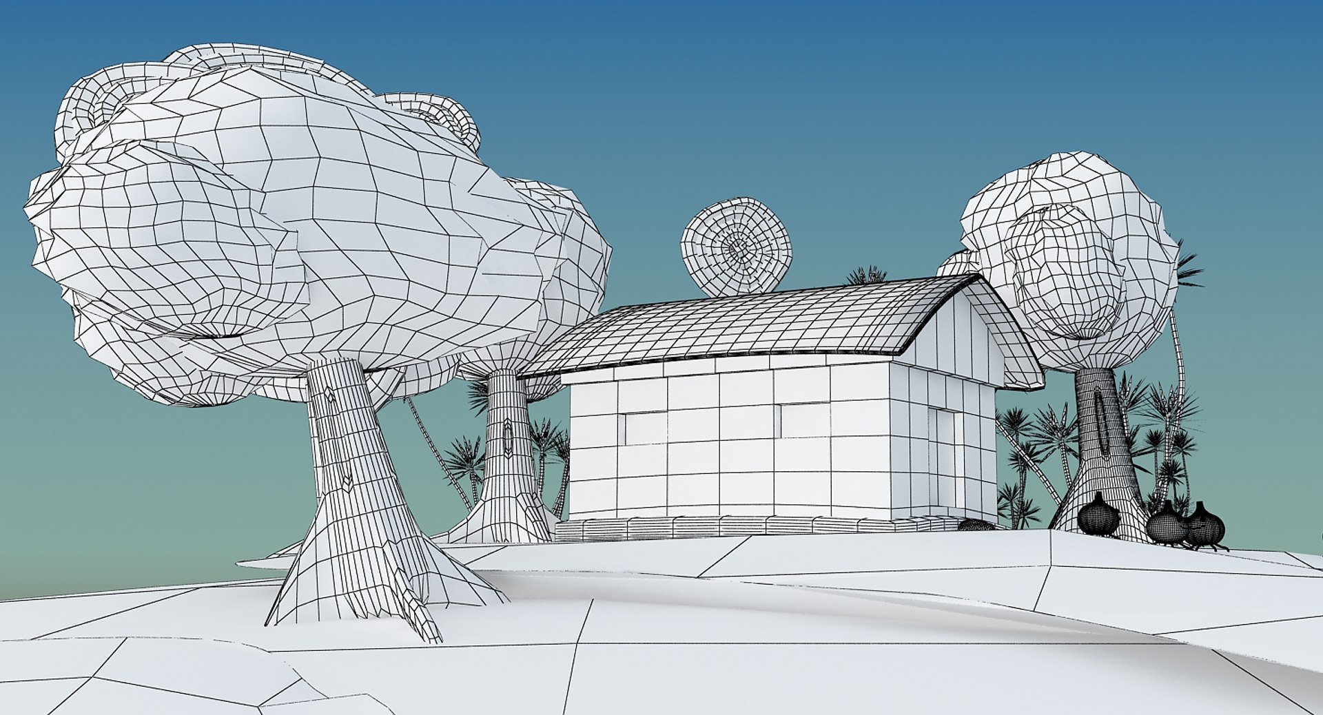 Cartoon House Scene Model - TurboSquid 1270238