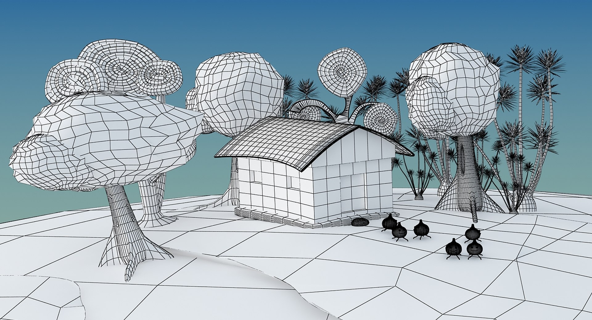 Cartoon House Scene Model - TurboSquid 1270238