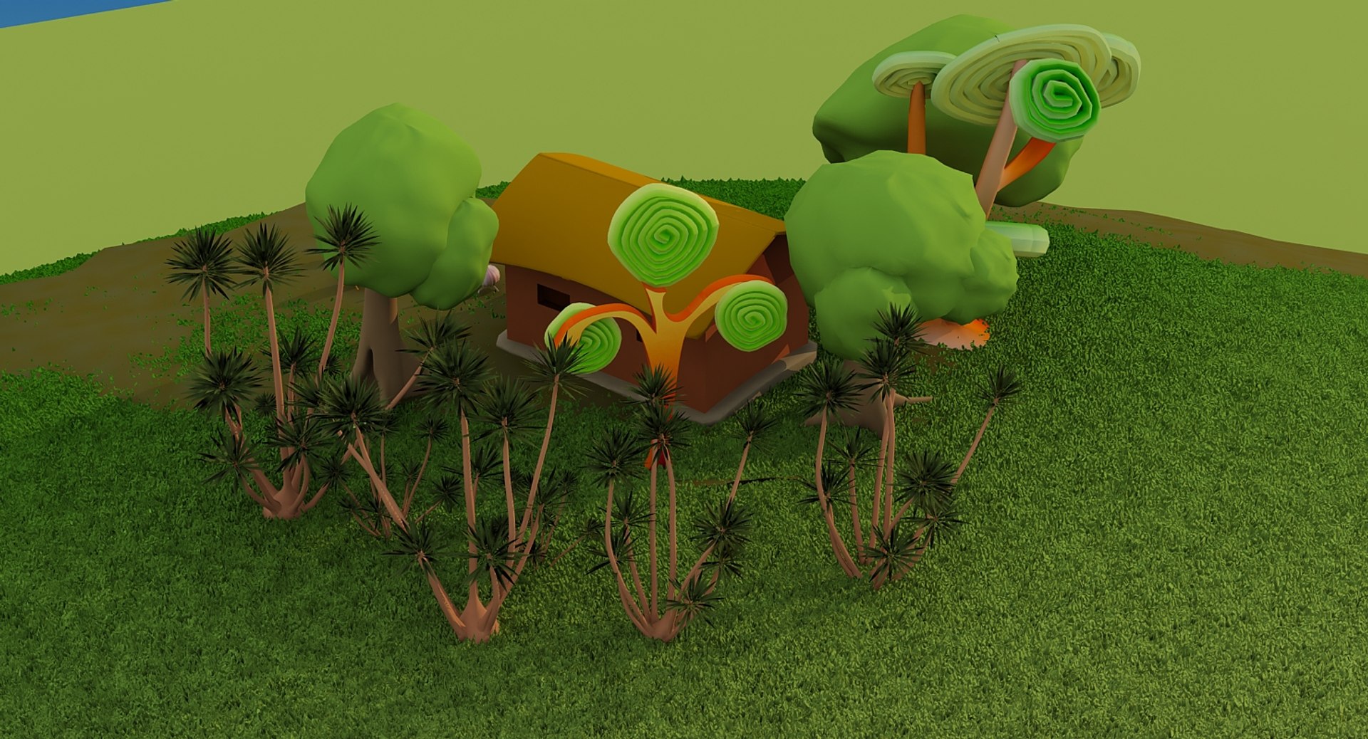 Cartoon House Scene Model - TurboSquid 1270238