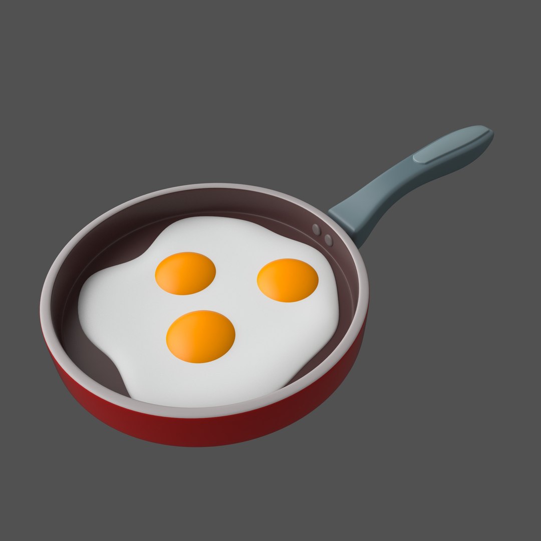 3D Fried Eggs In A Pan - TurboSquid 1984991