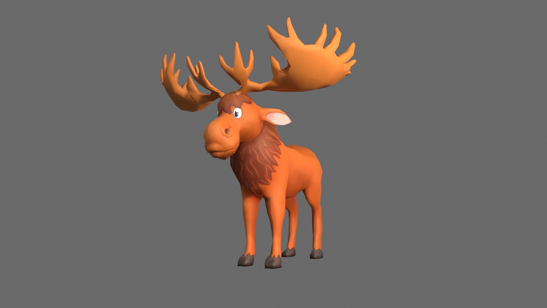 Lowpoly Stylized Herbivore Rigged And Animated For VR AR Games 3D ...