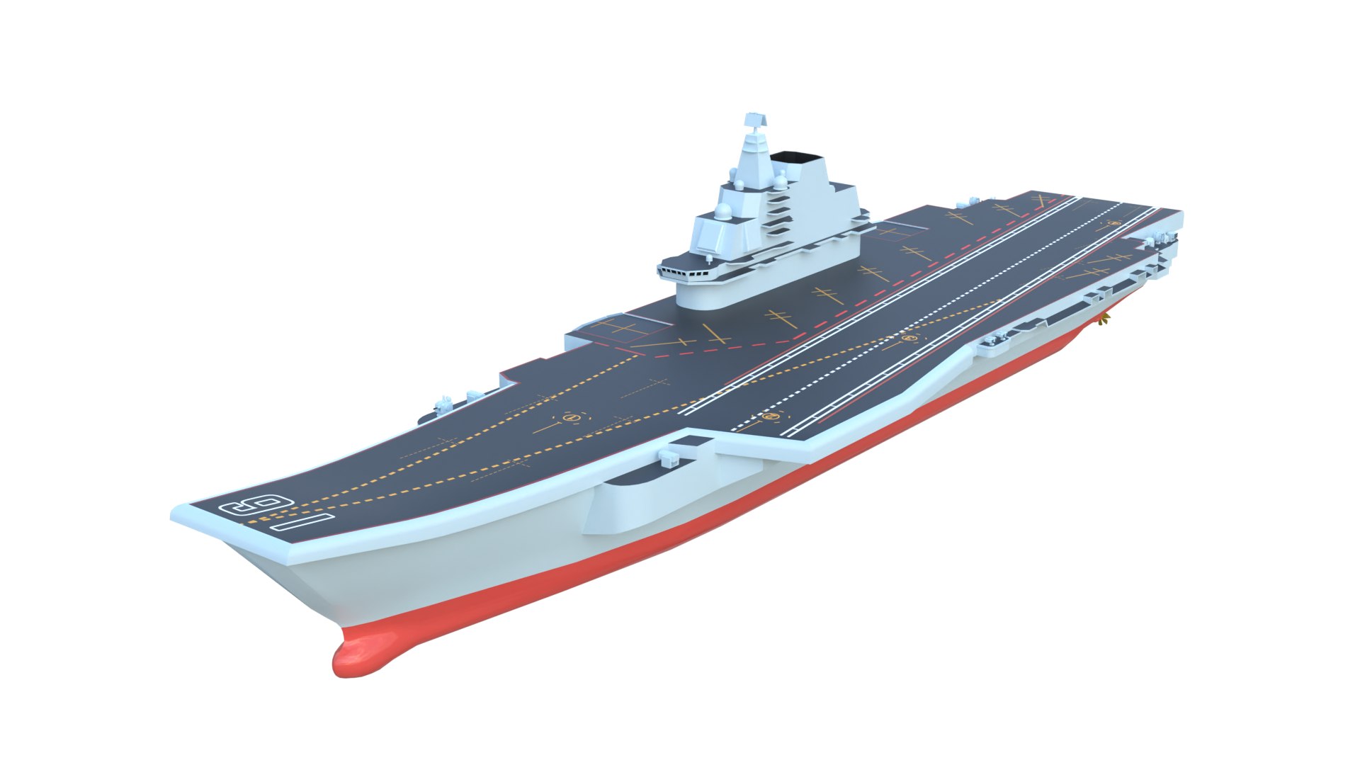 Type 001 Chinese Aircraft Carrier Liaoning Low Poly 3D Model 3D Model ...