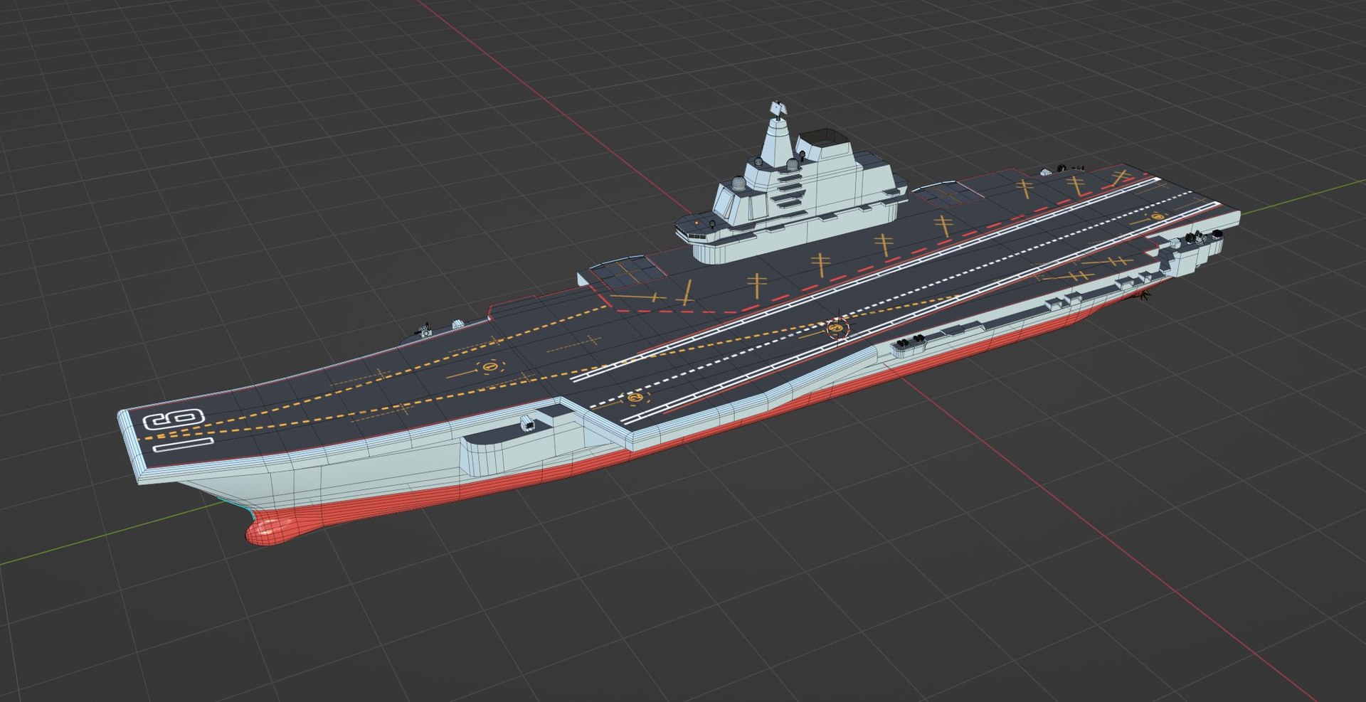 Type 001 Chinese Aircraft Carrier Liaoning Low Poly 3D Model 3D Model ...
