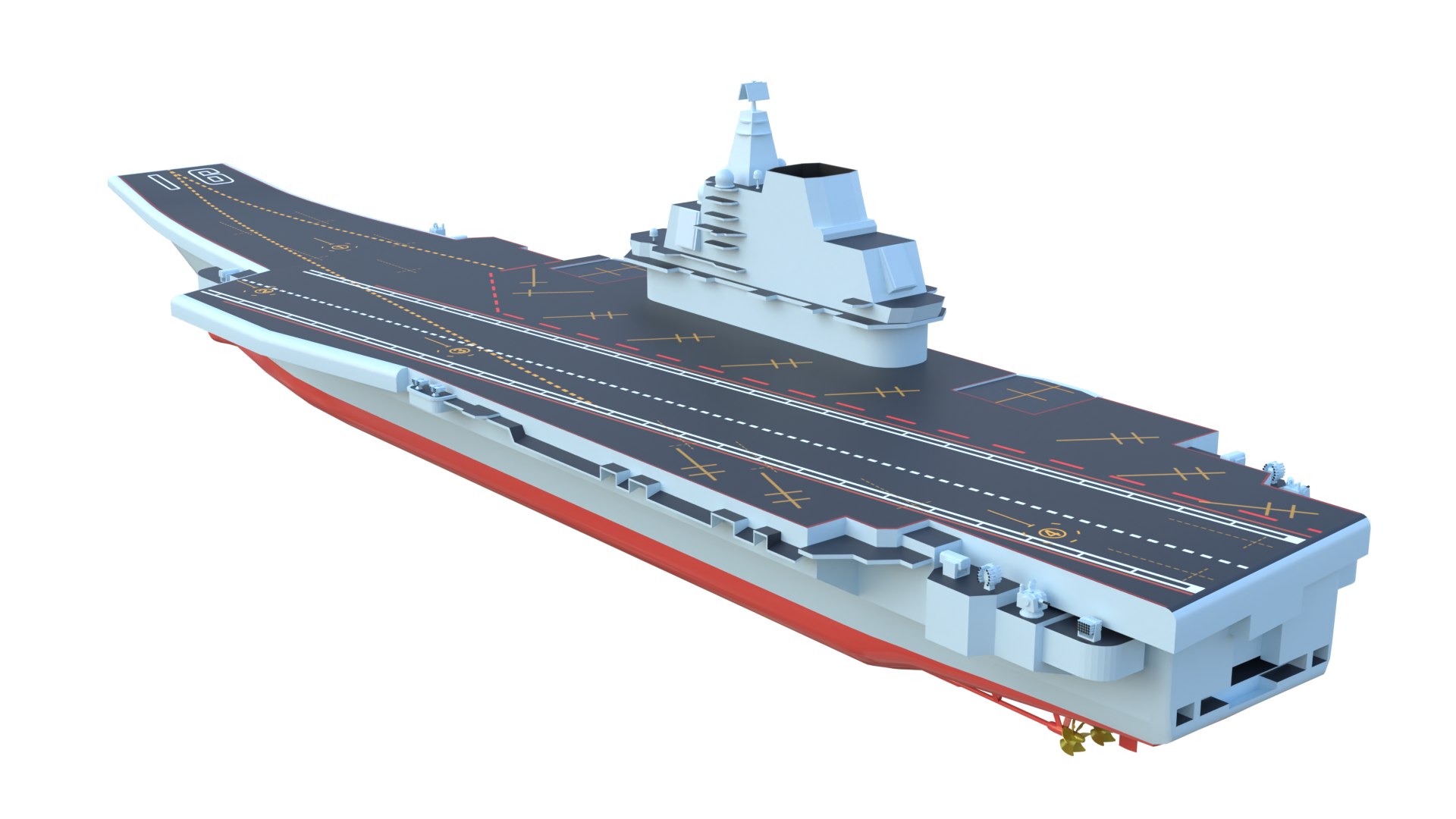 Type 001 Chinese Aircraft Carrier Liaoning Low Poly 3D Model 3D Model ...