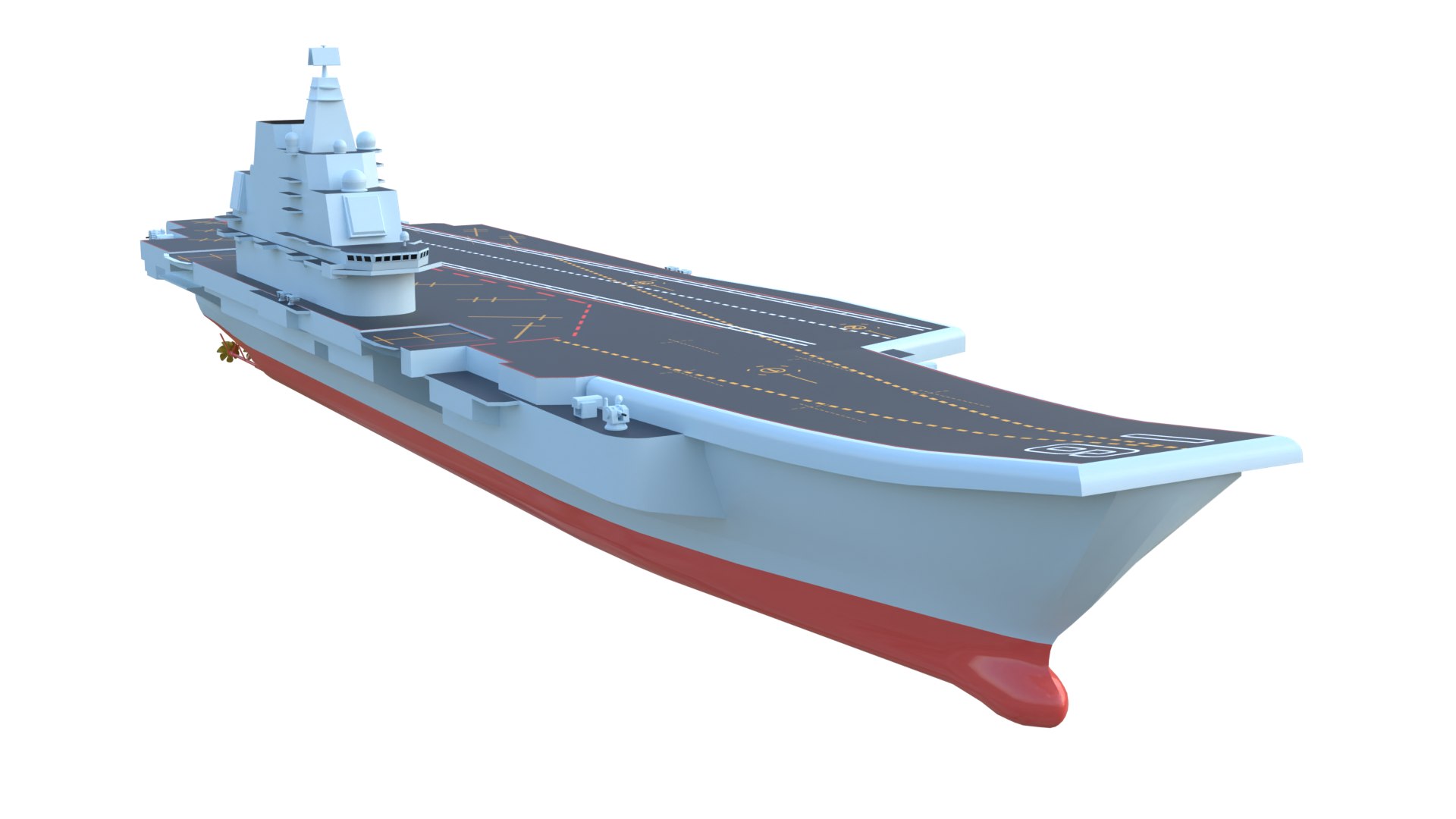 Type 001 Chinese Aircraft Carrier Liaoning Low Poly 3D Model 3D Model ...