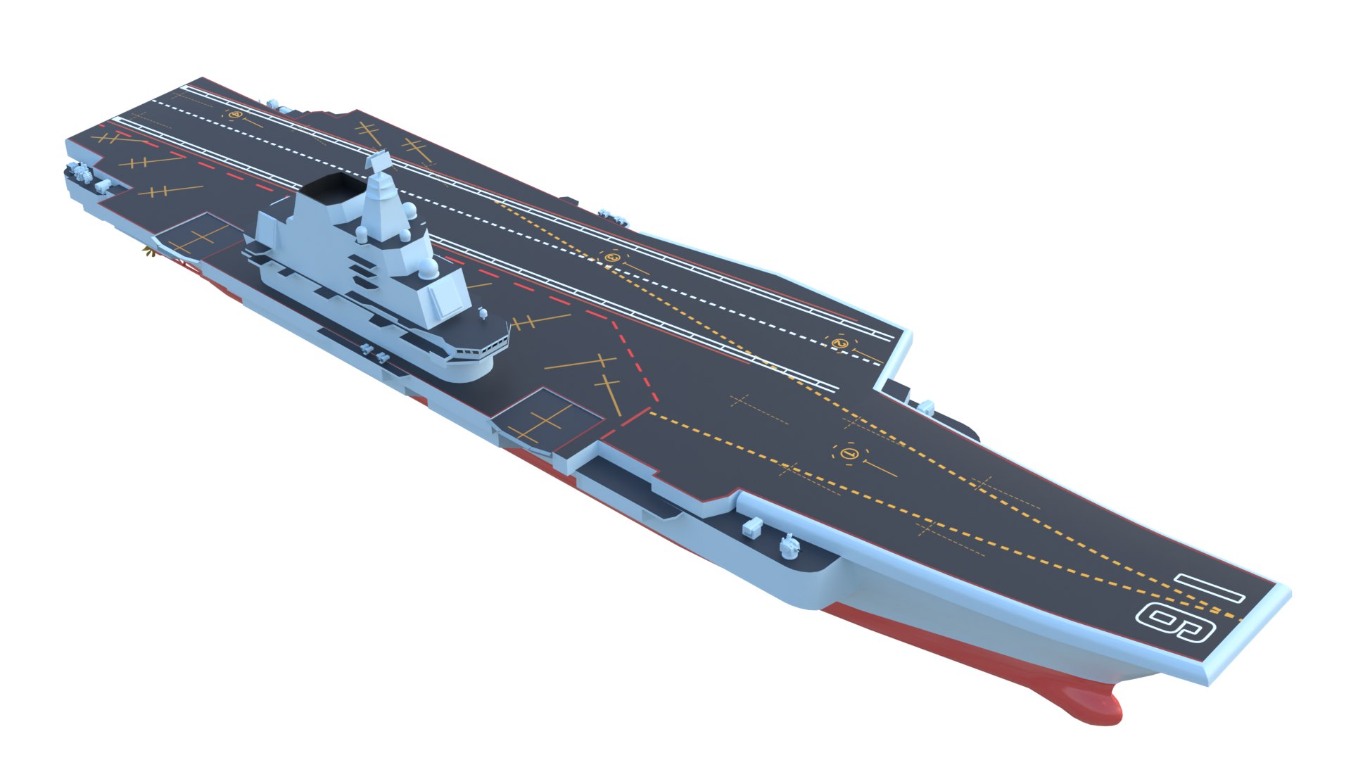 Type 001 Chinese Aircraft Carrier Liaoning Low Poly 3D Model 3D Model ...