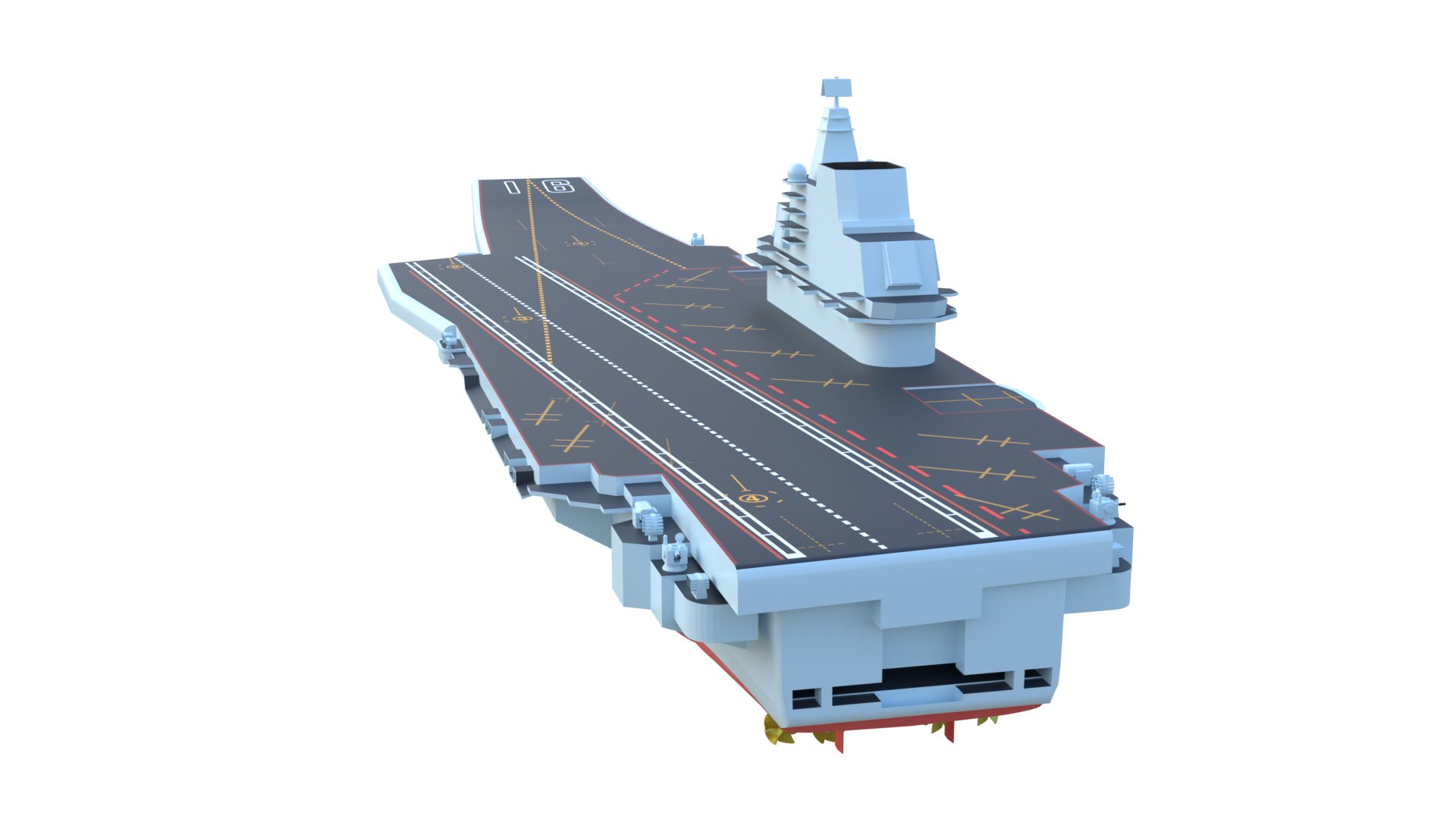 Type 001 Chinese Aircraft Carrier Liaoning Low Poly 3D Model 3D Model ...