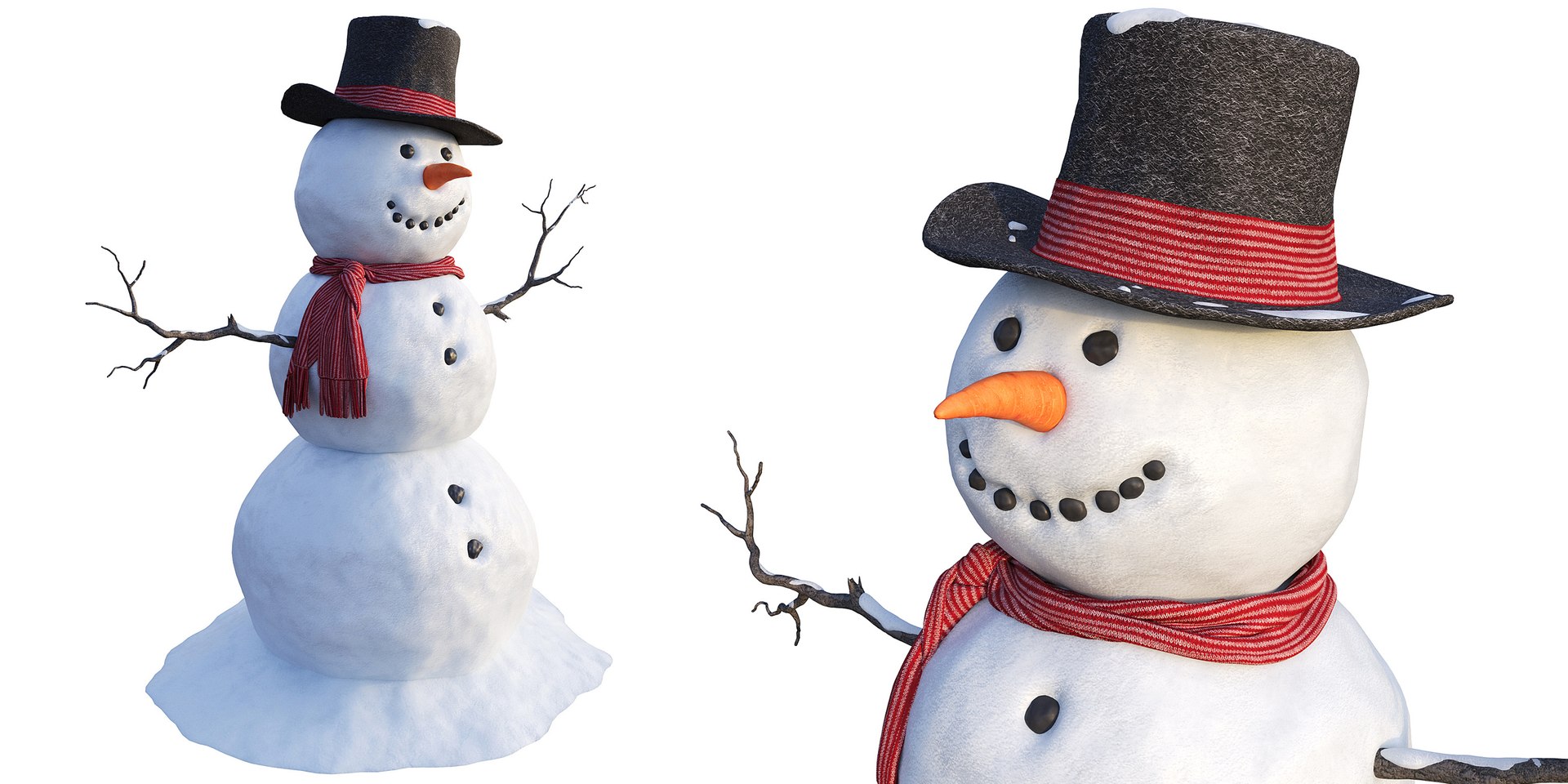 Snowman 3D Model - TurboSquid 2338057