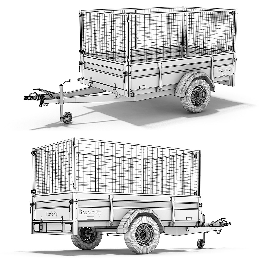 utility trailer 3d model