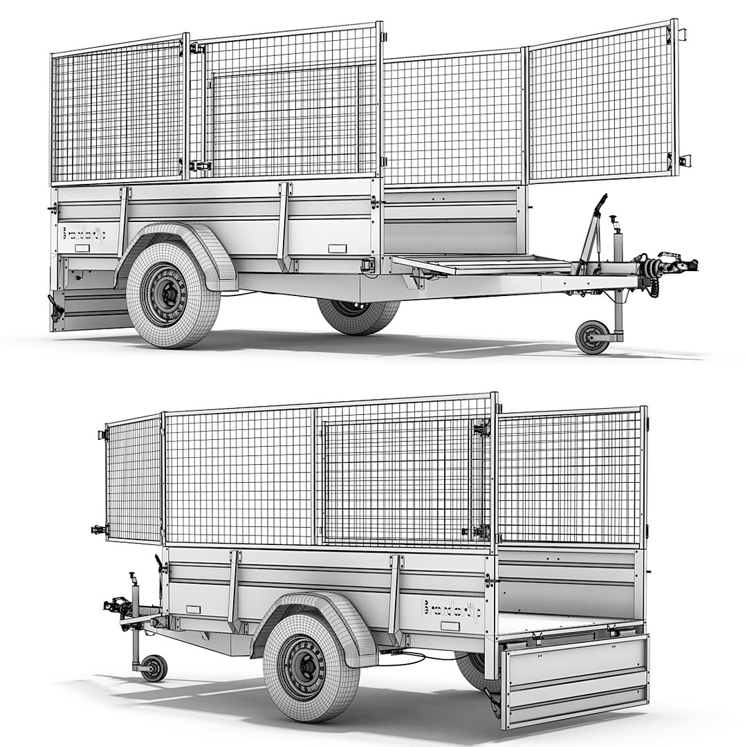 utility trailer 3d model