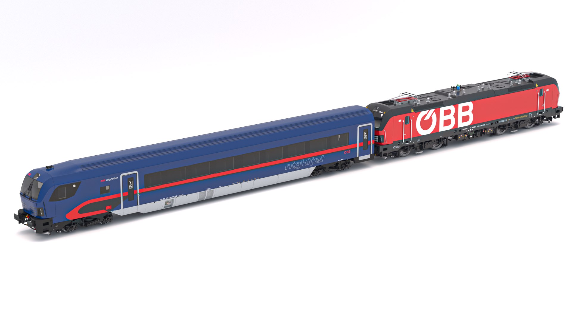 3D Siemens Vectron - Vectrain OBB Nightjet Train Collection 1 ...