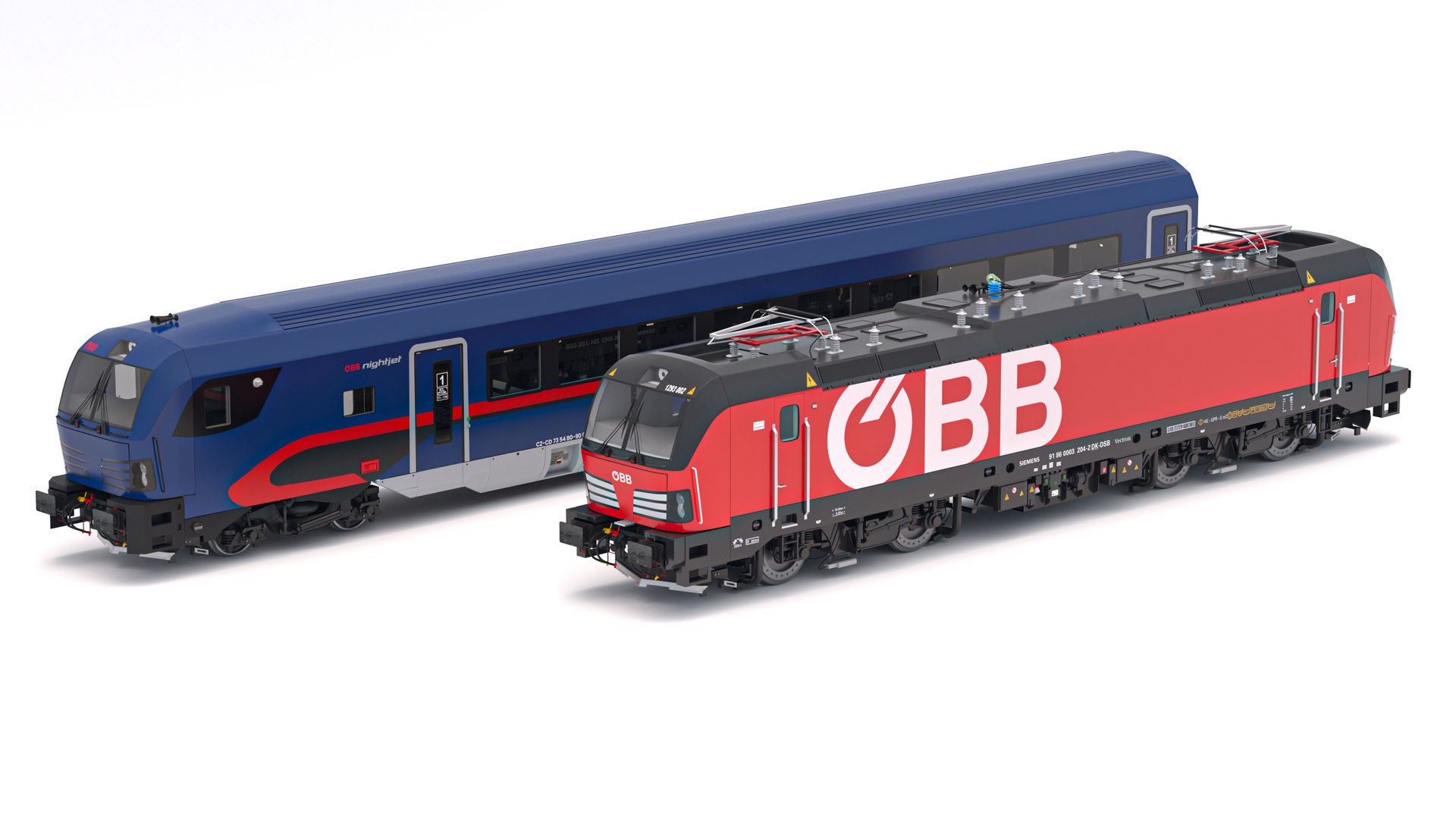 3D Siemens Vectron - Vectrain OBB Nightjet Train Collection 1 ...