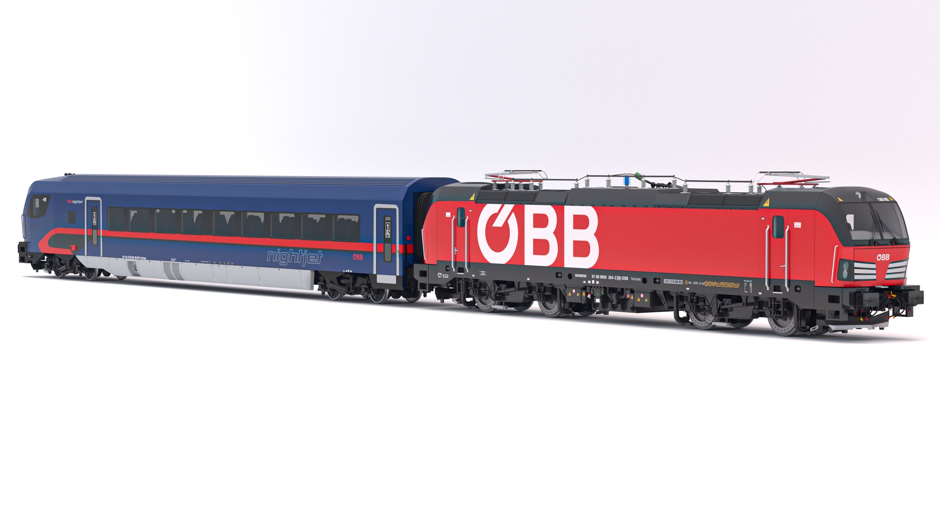 3D Siemens Vectron - Vectrain OBB Nightjet Train Collection 1 ...