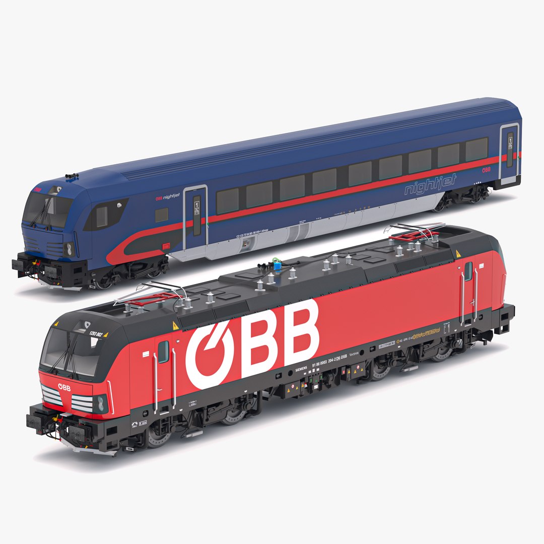 3D Siemens Vectron - Vectrain OBB Nightjet Train Collection 1 ...