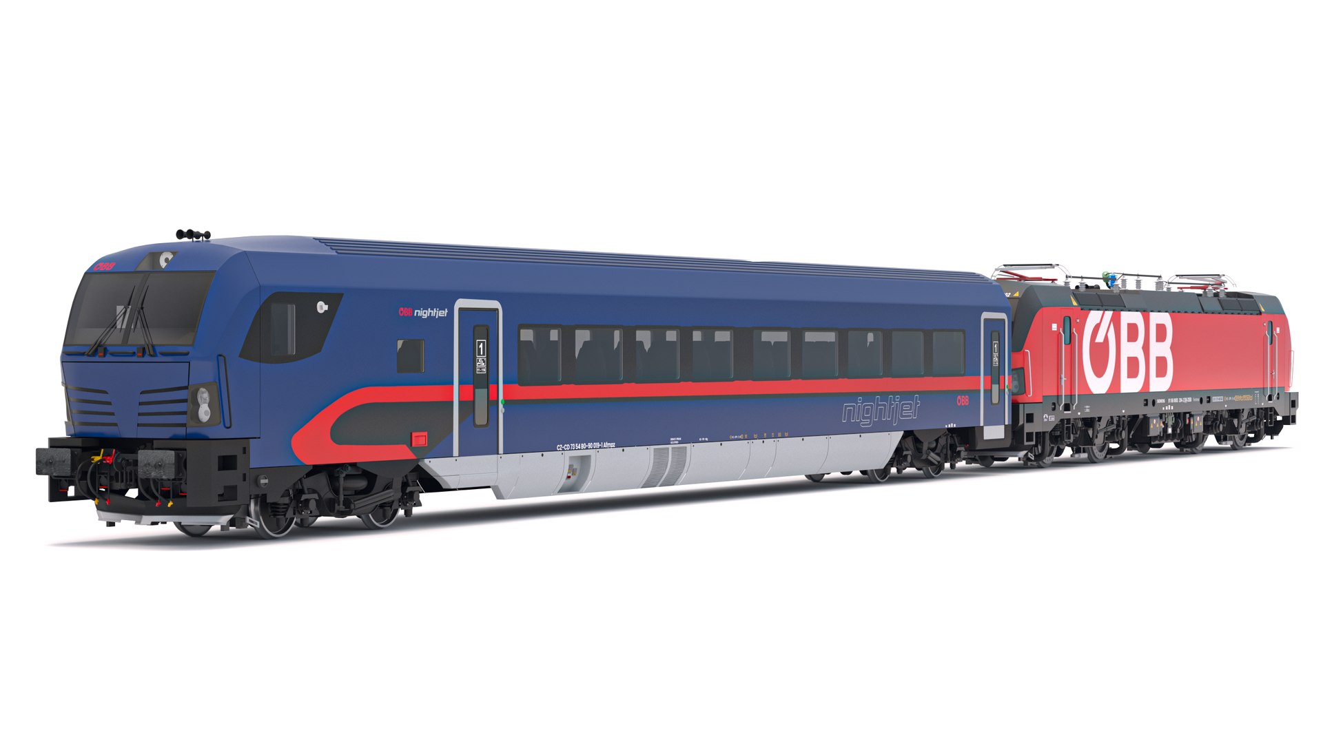 3D Siemens Vectron - Vectrain OBB Nightjet Train Collection 1 ...