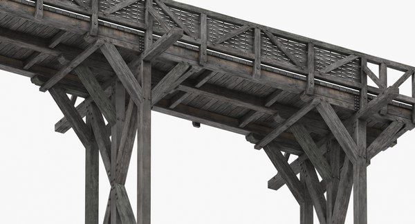 3D Medieval Wooden Bridge Tiled 3 Sections - TurboSquid 1824307