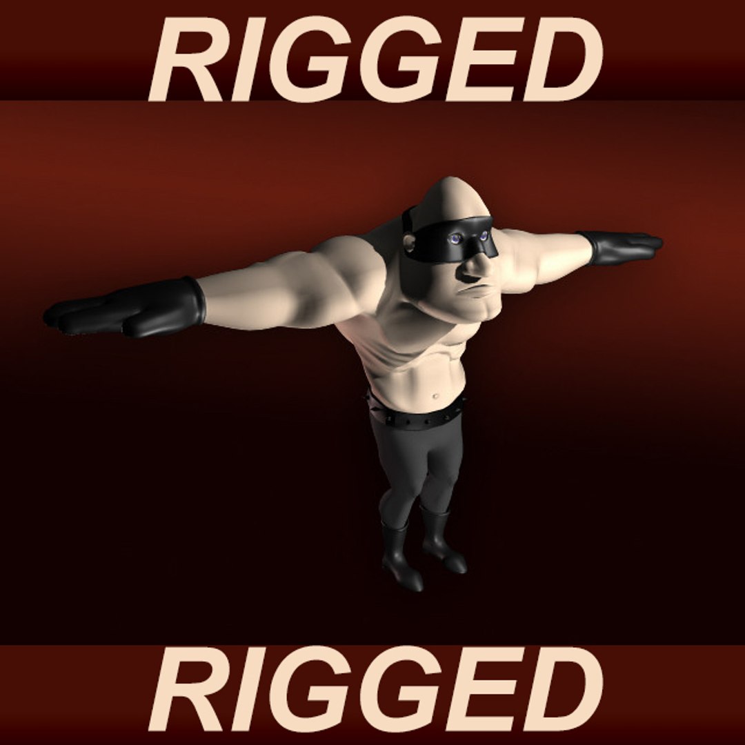 3d Model Rigged Cartoon Man Character