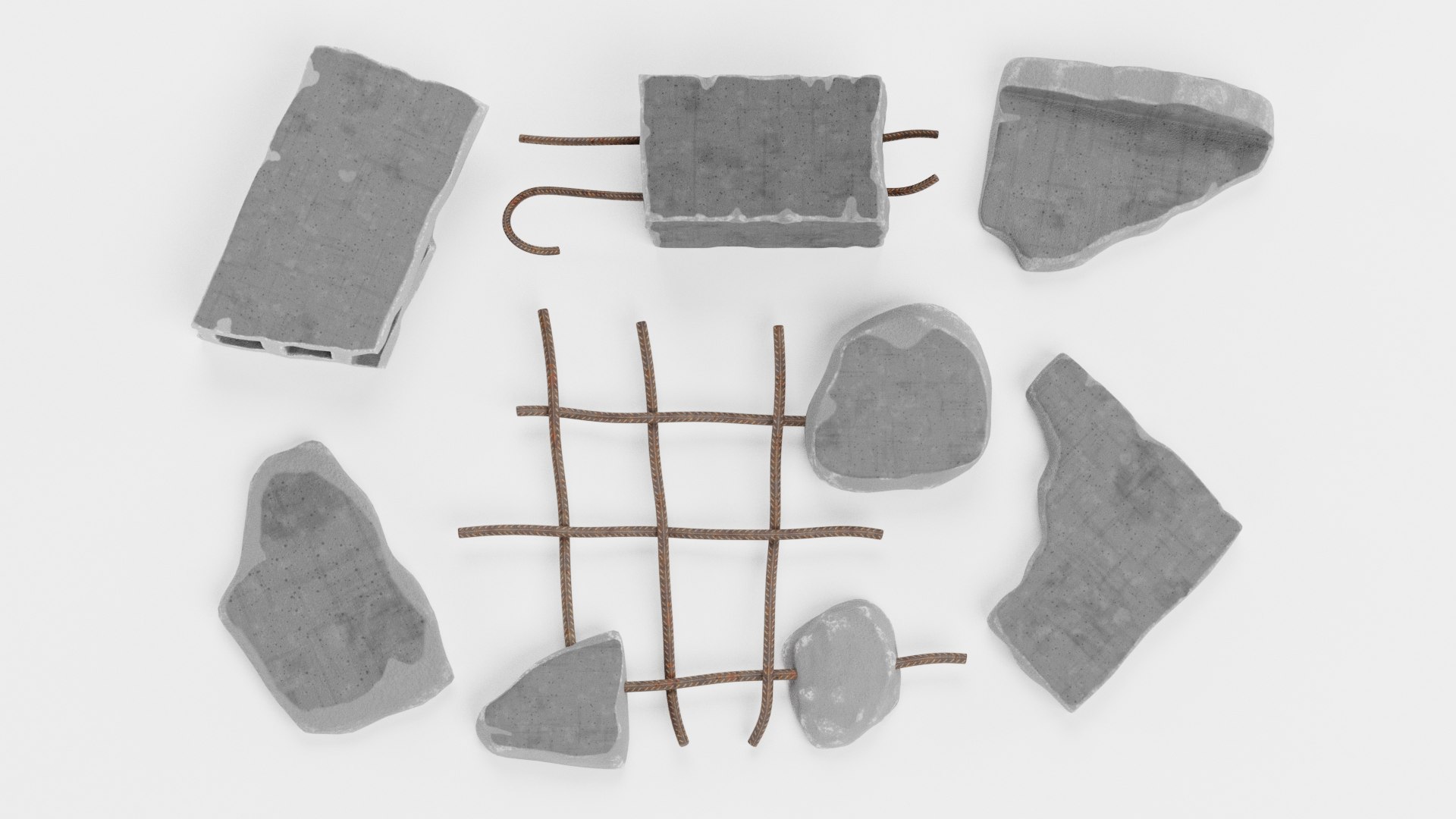 3D Model Concrete Debris Set - TurboSquid 1521881