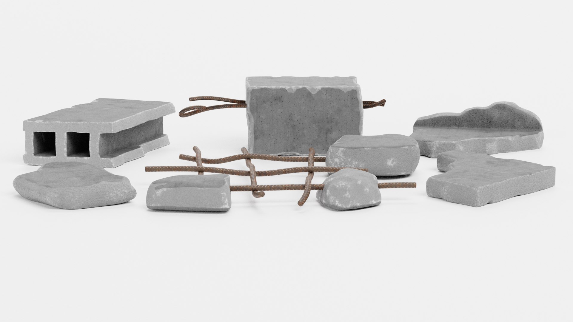 3D Model Concrete Debris Set - TurboSquid 1521881