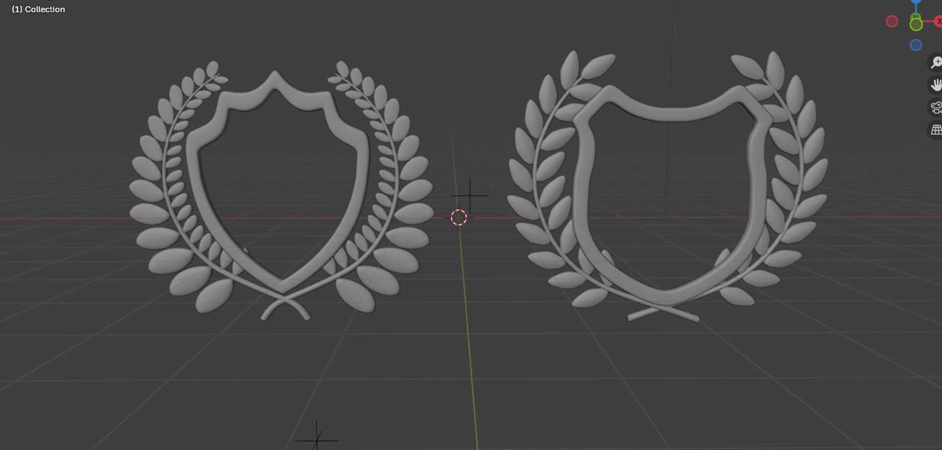 3D Model Shield Silhouette And Laurel Wreath 02 3D Model - TurboSquid ...