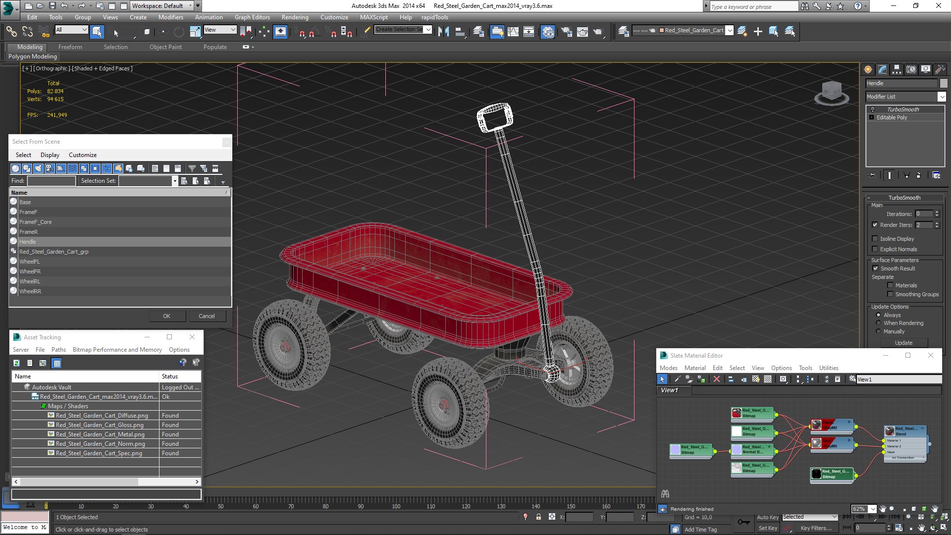 Red Steel Garden Cart 3D Model Model - TurboSquid 2332860