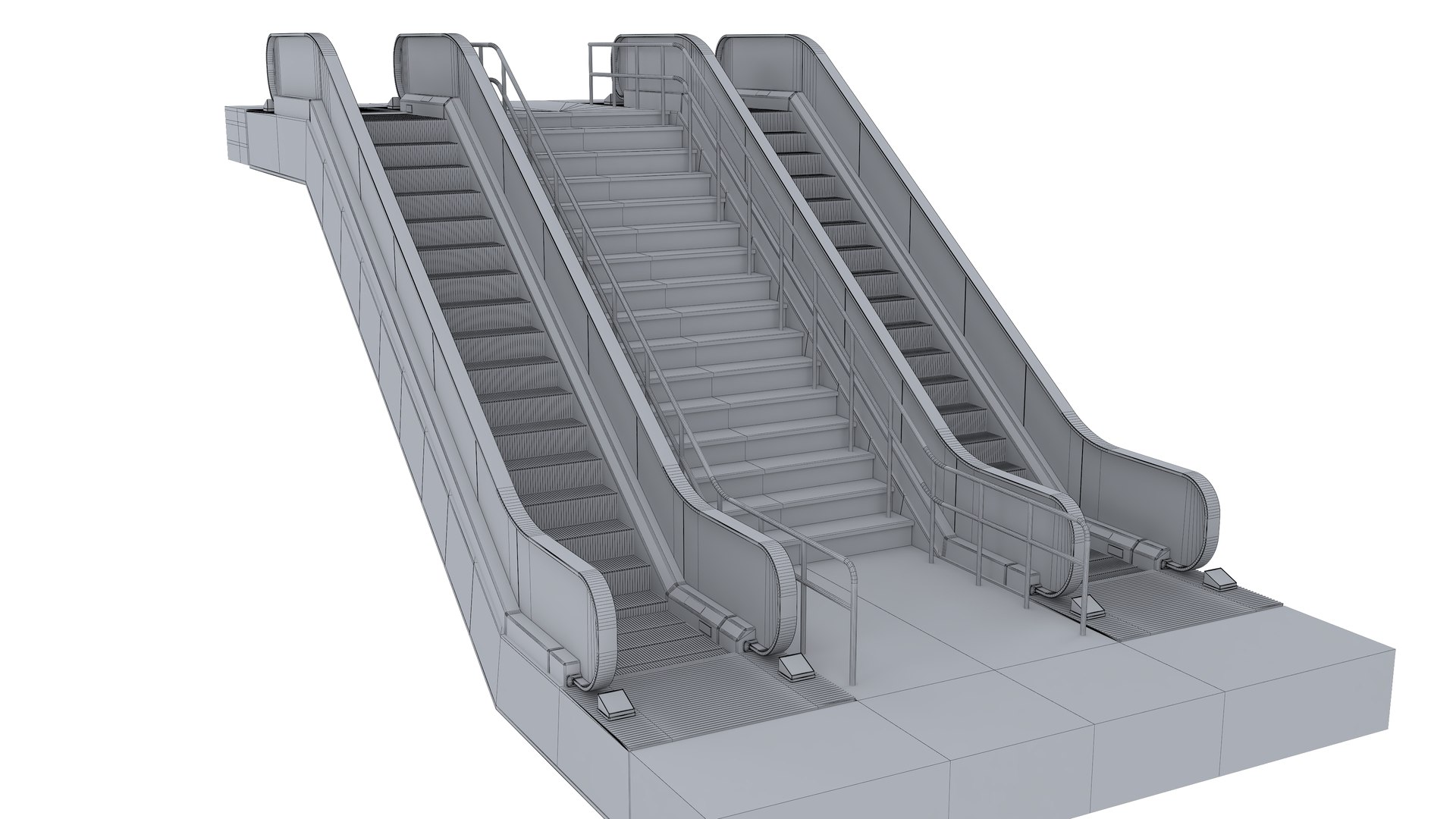 Stairs And Escalators 3D Model - TurboSquid 2239875