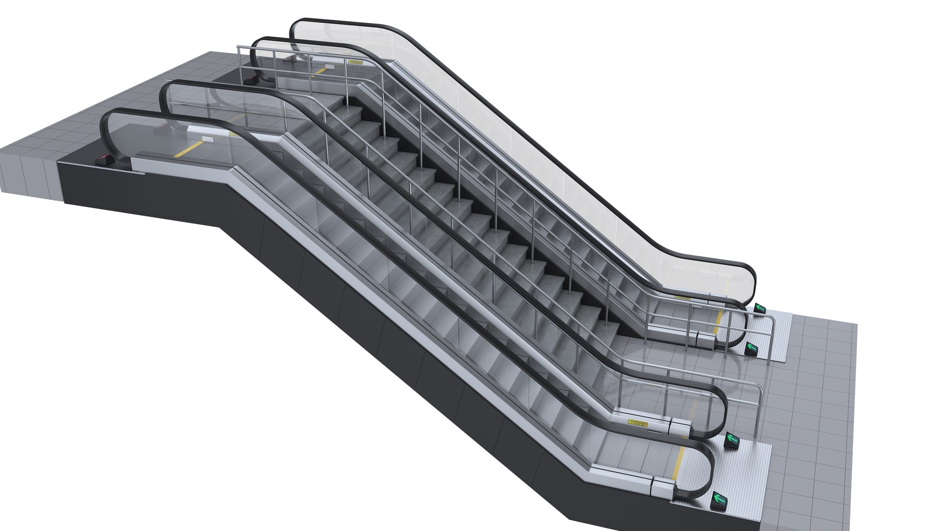 Stairs And Escalators 3D Model - TurboSquid 2239875