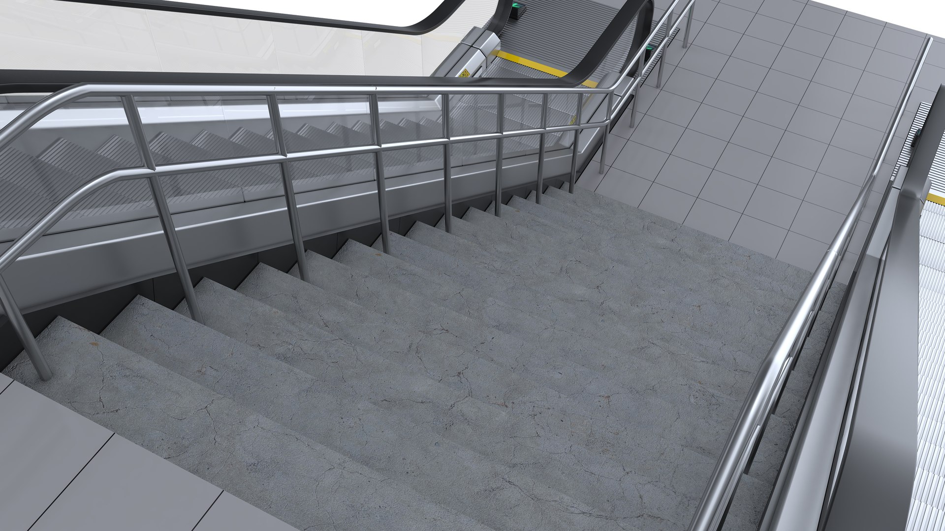 Stairs And Escalators 3D Model - TurboSquid 2239875