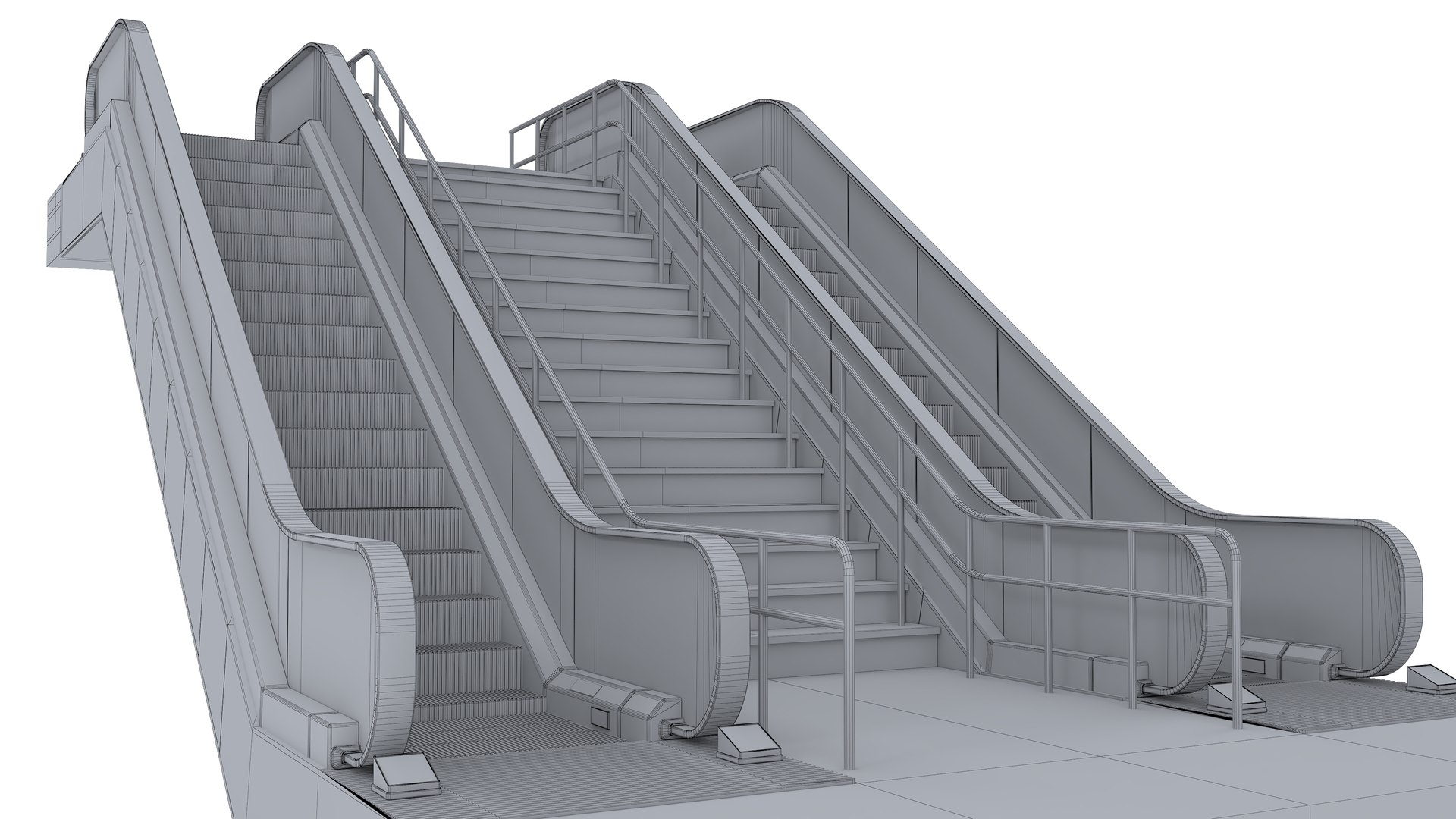 Stairs And Escalators 3D Model - TurboSquid 2239875