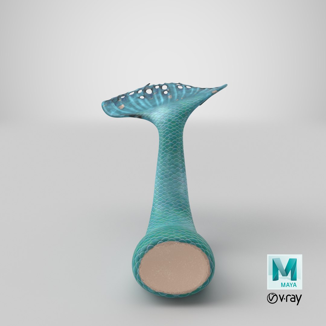3D model mermaid tail 02 laying - TurboSquid 1239606