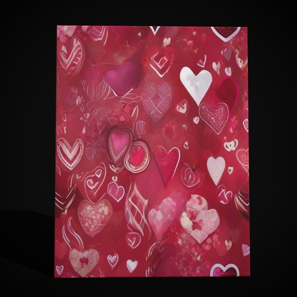 3D Red Hearts Pattern Painting - TurboSquid 2028581