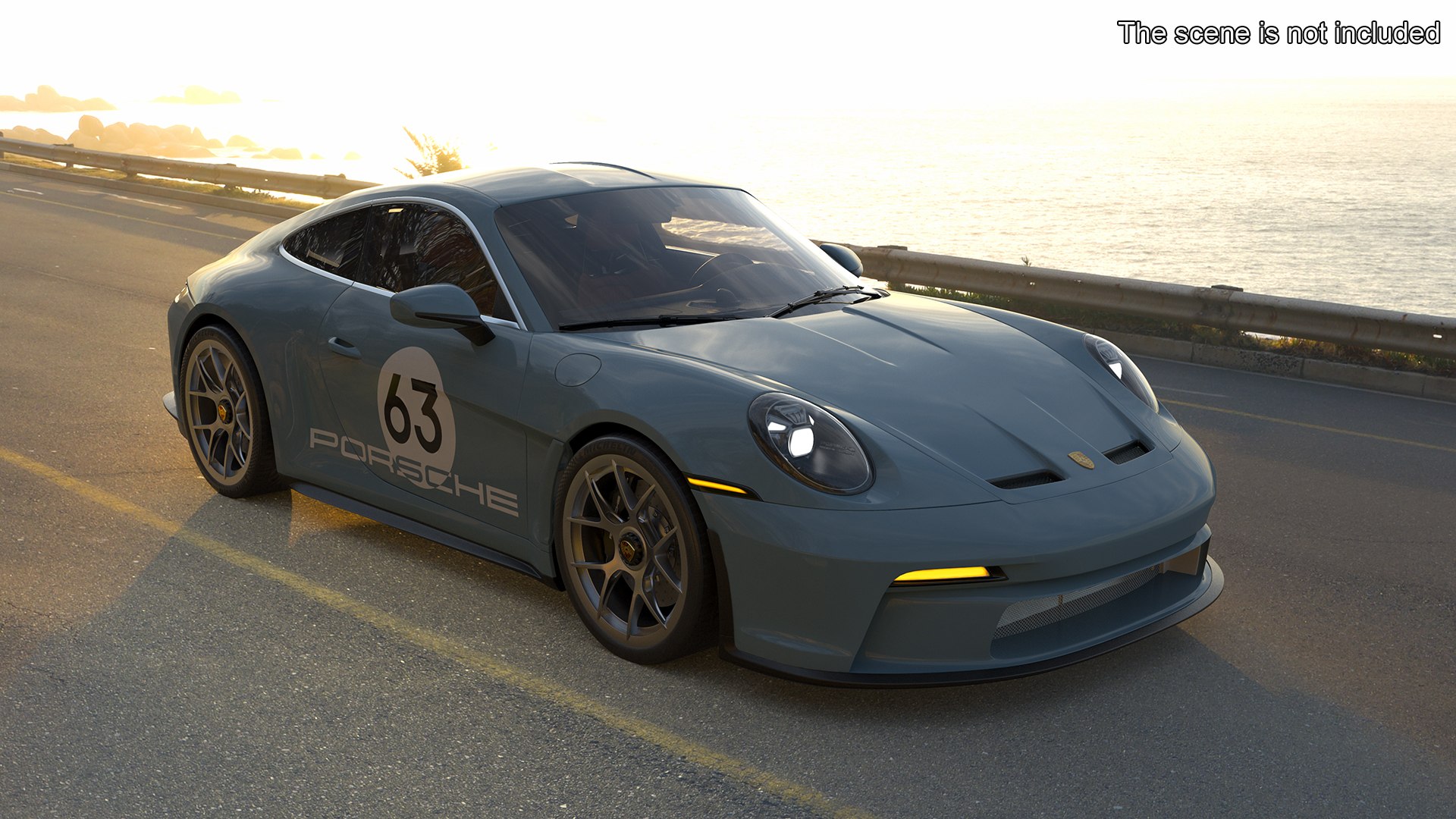 3D Sport Car Porsche 911 2024 Blue Rigged - TurboSquid 2270716